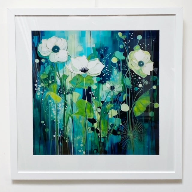 Turquoise Pop Poppies I – The Picture Box
