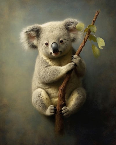 Koala on a branch - Art Print – The Picture Box
