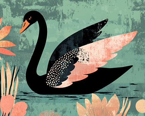 Sage Black Swan - Art Print – The Picture Box
