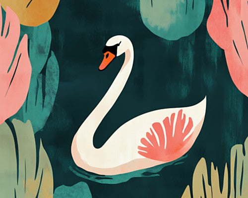 Sage White Swan Art Print – The Picture Box